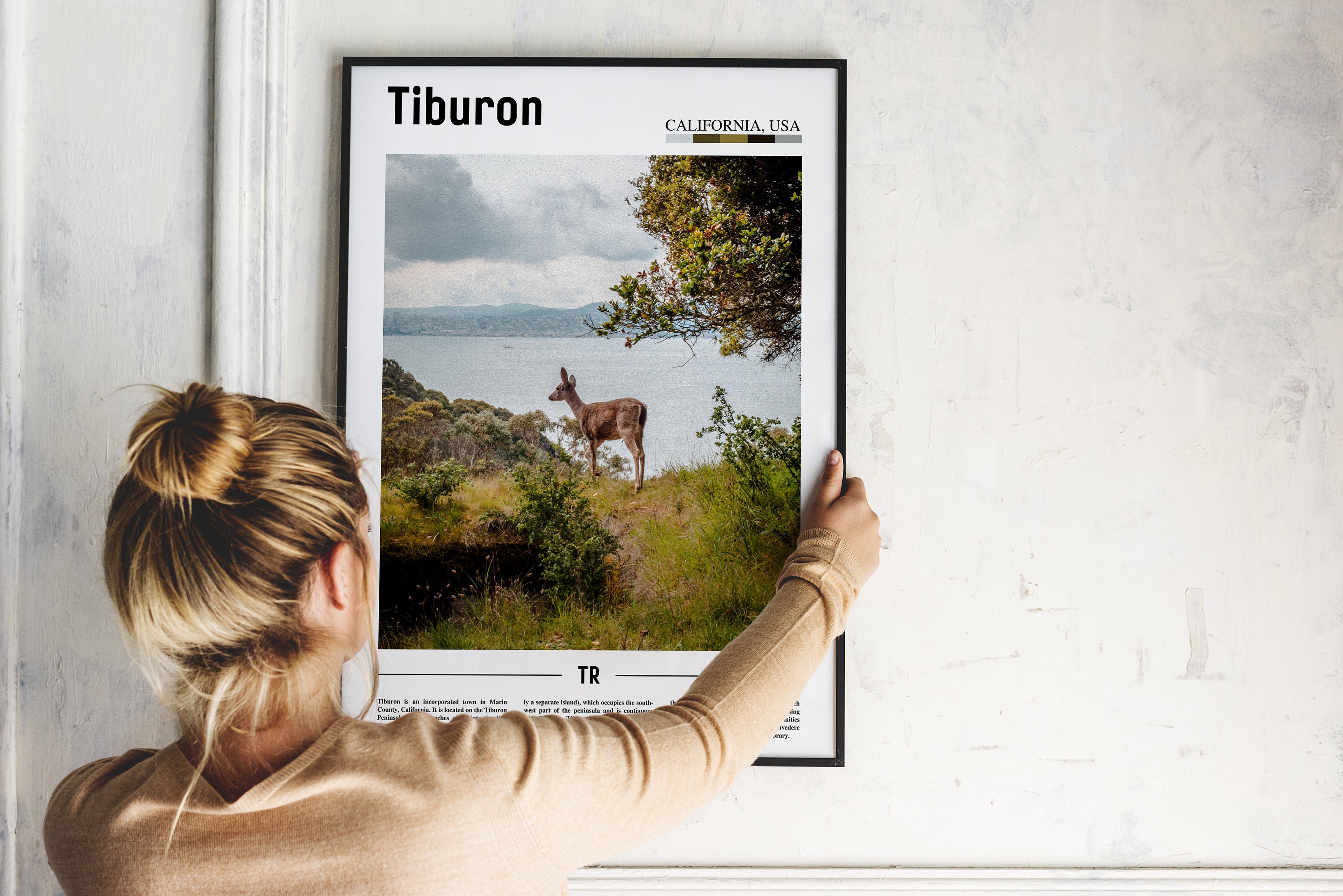 Tiburon Print, Tiburon Poster, Tiburon Wall Art, Minimal Travel Print ...