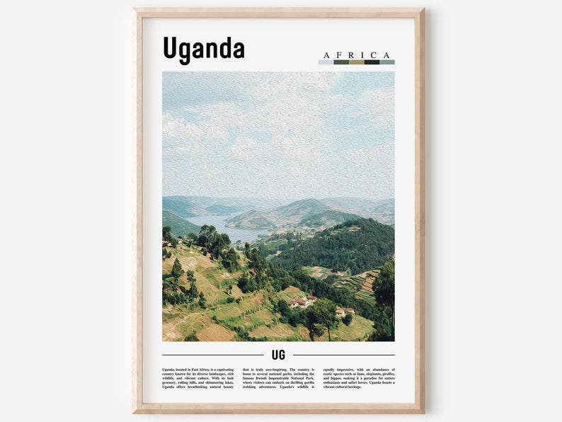 Uganda Poster, Uganda Print, Uganda Wall Art, Minimal Travel Print ...