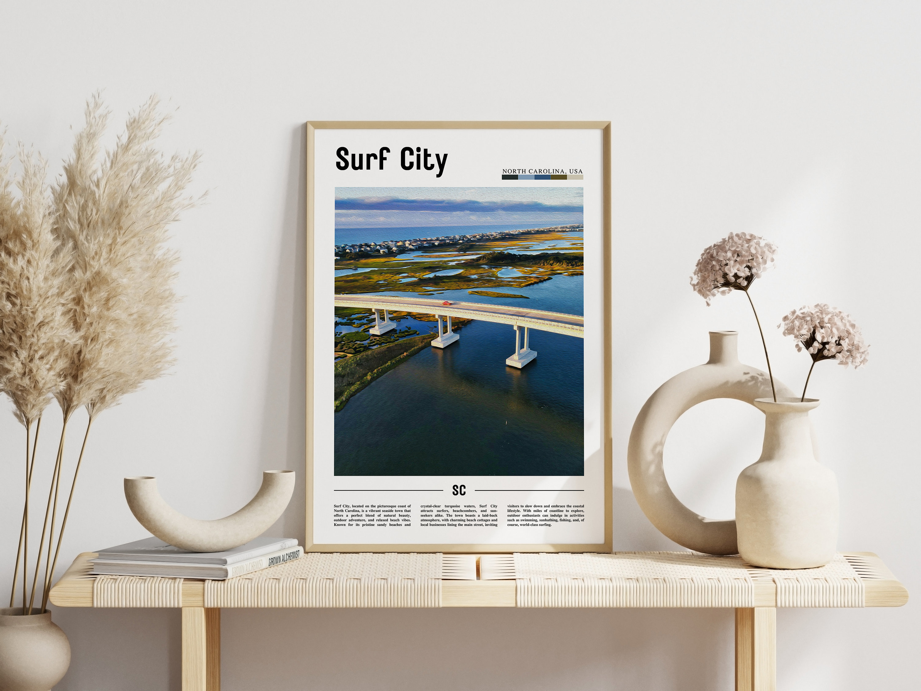 Surf City Poster, Surf City Print, Surf City Wall Art, United States ...