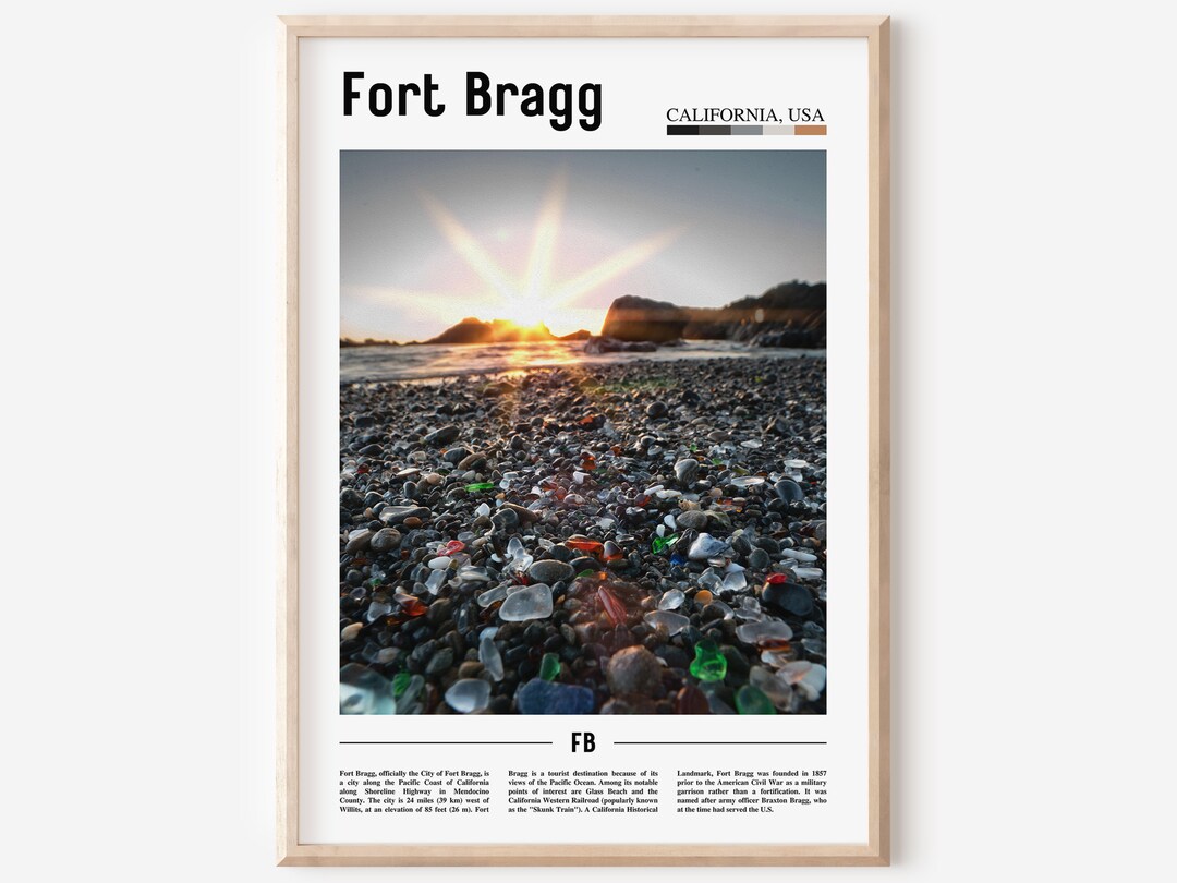 Fort Bragg Print, Fort Bragg Poster, Fort Bragg Wall Art, Minimal ...