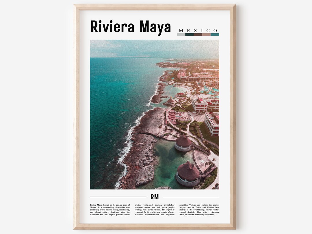 Riviera Maya Poster, Riviera Maya Print, Riviera Maya Wall Art, Minimal ...