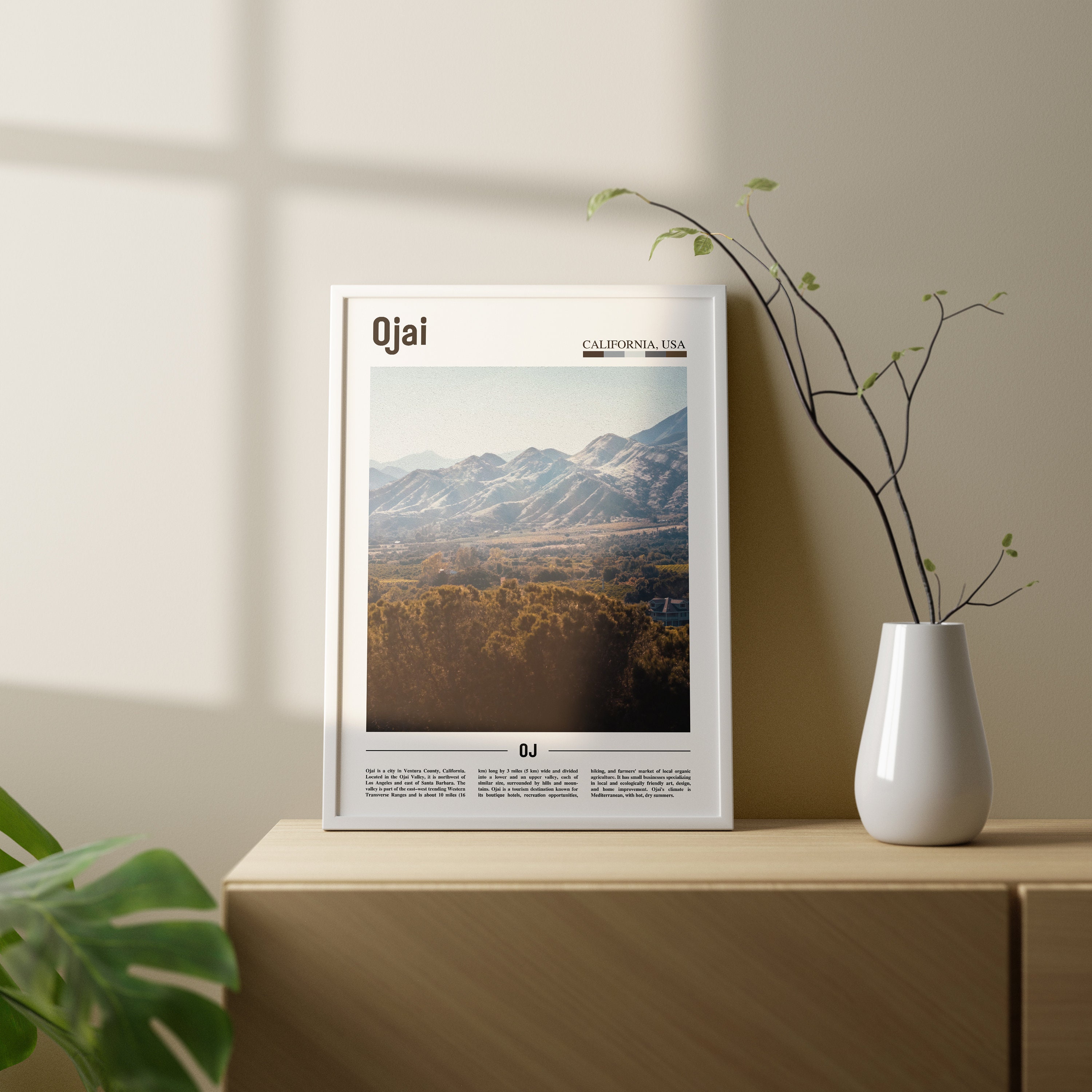 Ojai Print Ojai Poster Ojai Wall Art Minimal Travel Print - Etsy