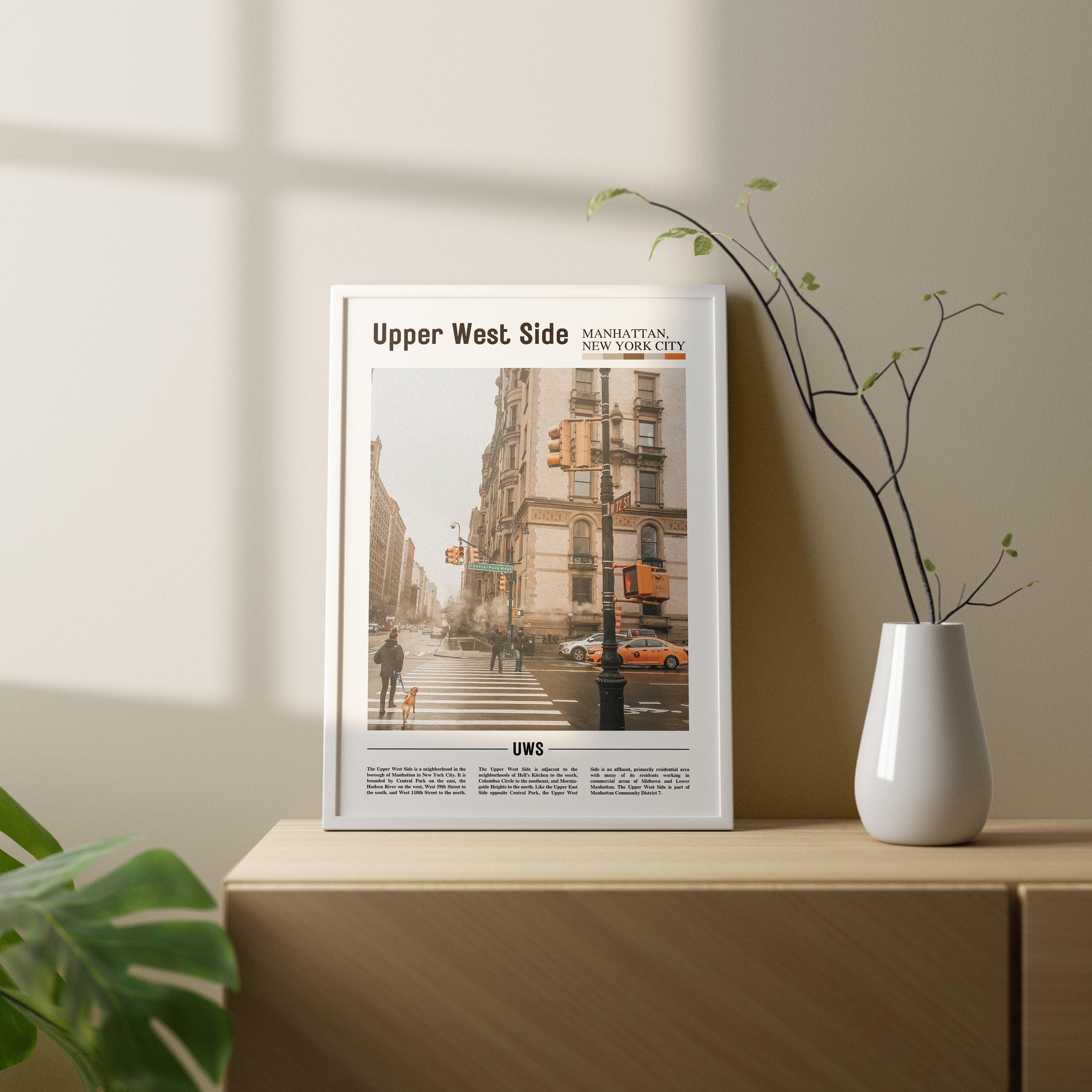 Upper West Side Print, Upper West Side Poster, Upper West Side Wall Art ...