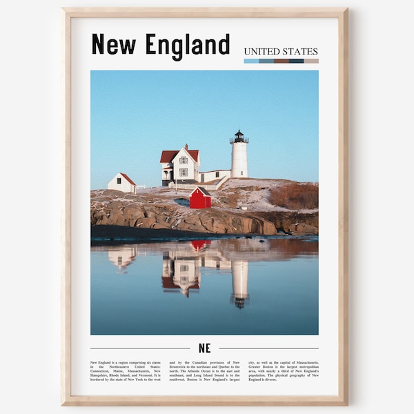New England Poster - Etsy