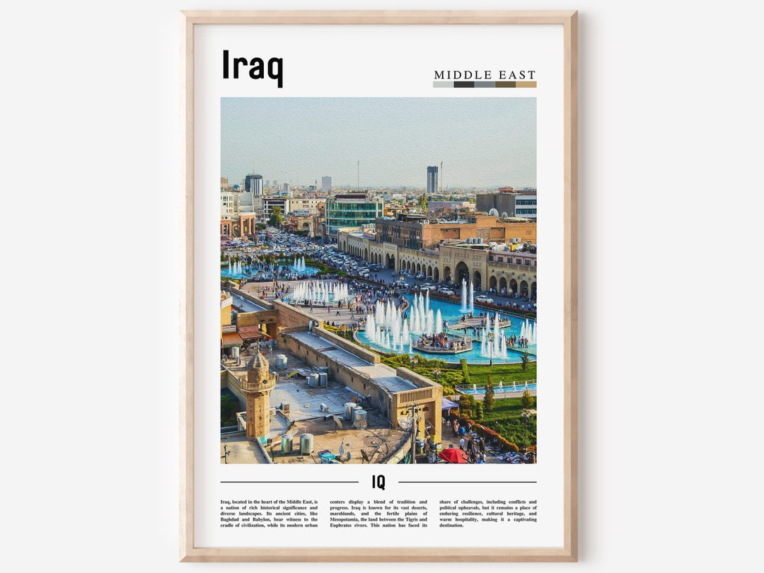 Iraq Poster, Iraq Print, Iraq Wall Art, Minimal Travel Print, Travel ...