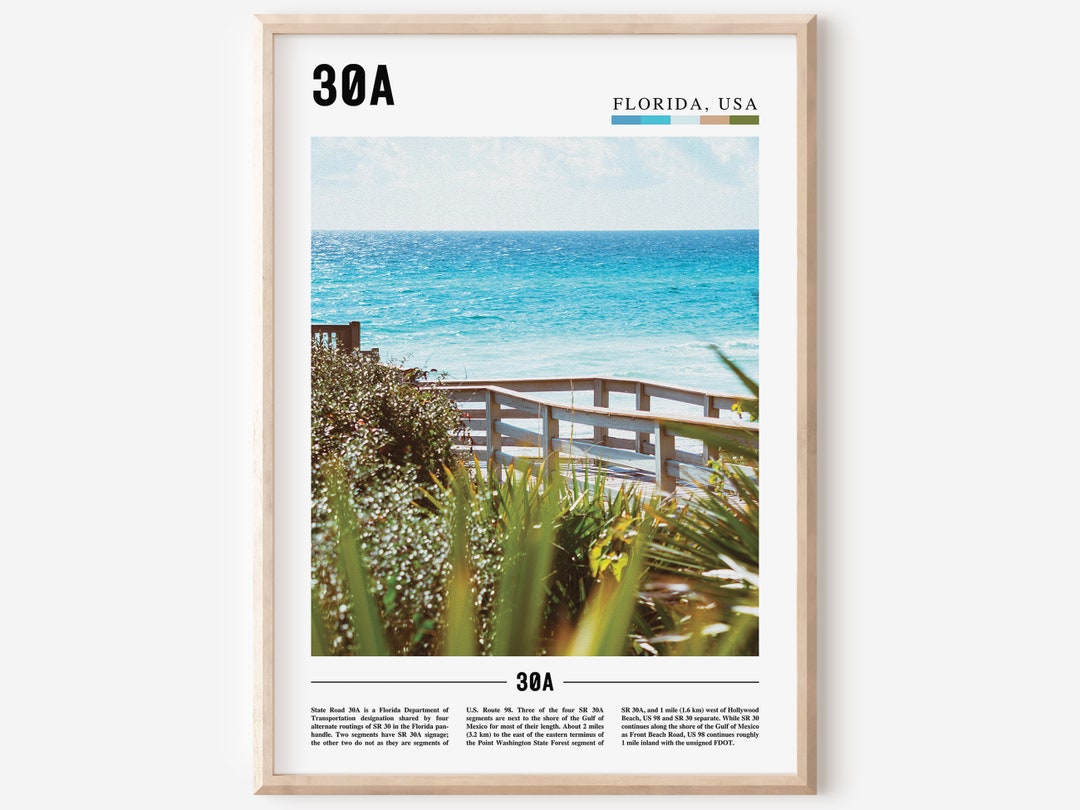 30A Florida Print, 30A Florida Poster, 30A Florida Wall Art, Oil ...