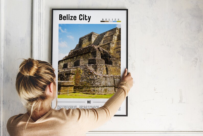Belize City Poster, Belize City Print, Belize City Wall Art, Minimal ...