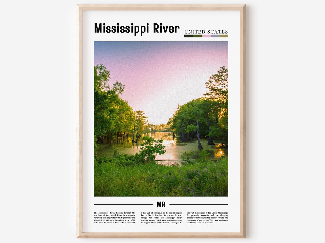 Mississippi River Poster, Mississippi River Print, Mississippi River ...