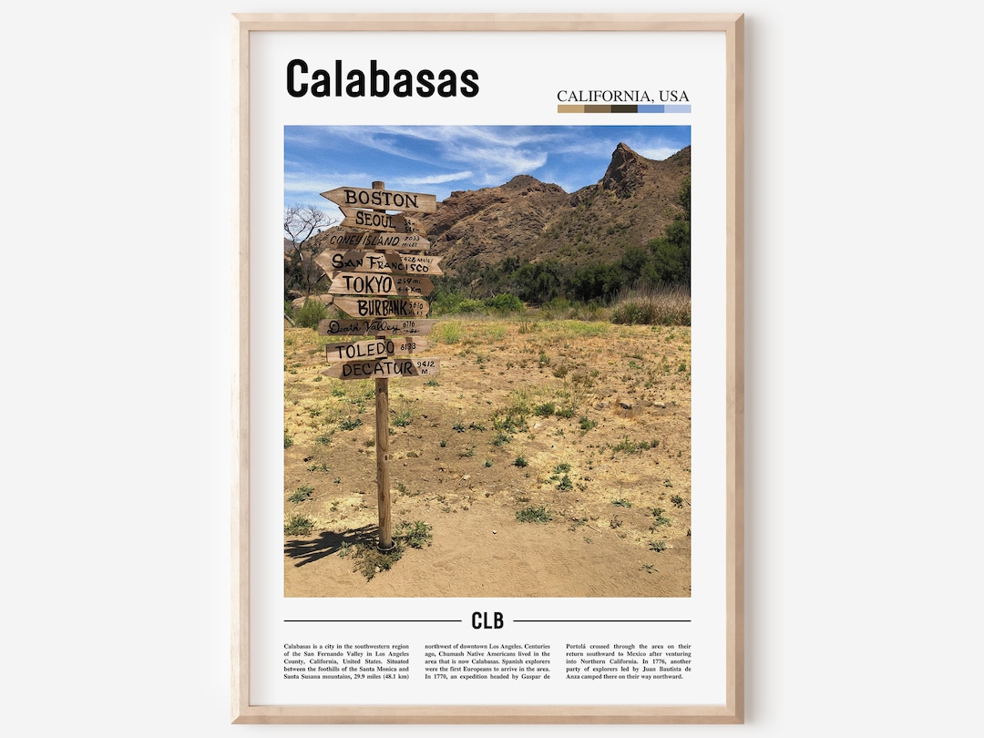 Calabasas Print, Calabasas Poster, Calabasas Wall Art, Minimal Travel ...
