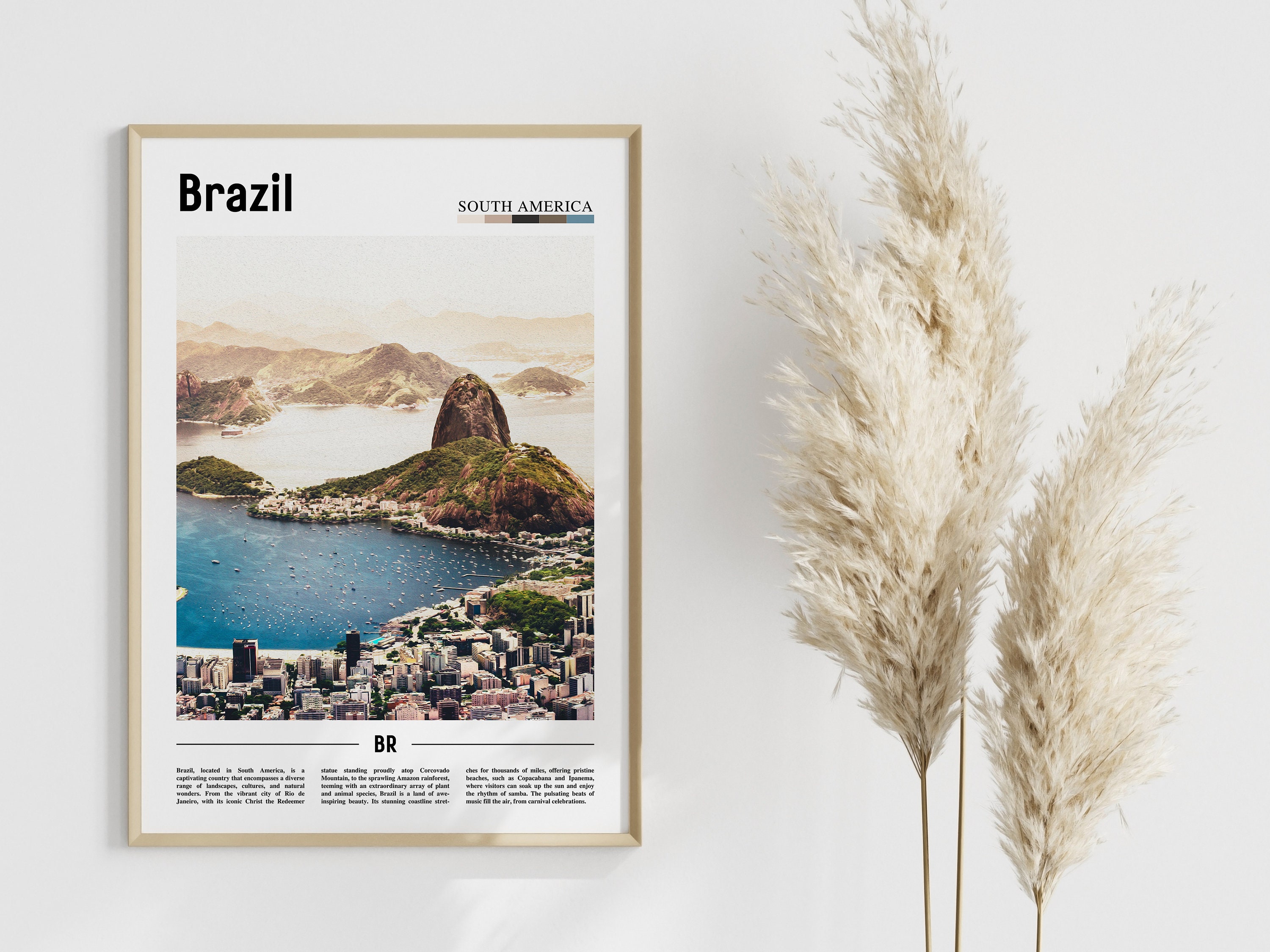 Brazil Poster, Brazil Print, Brazil Wall Art, South America Poster ...