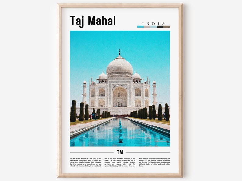 Taj Mahal Poster Taj Mahal Print Taj Mahal Wall Art Asia - Etsy