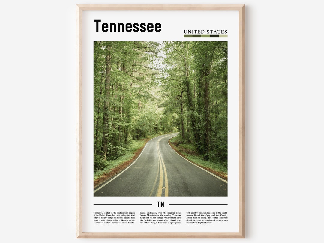 Tennessee Poster, Tennessee Print, Tennessee Wall Art, United States ...