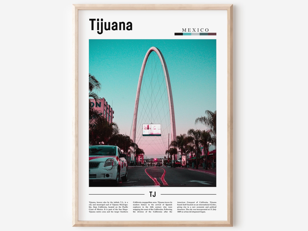 Tijuana Print, Tijuana Poster, Tijuana Wall Art, Minimal Travel Print ...