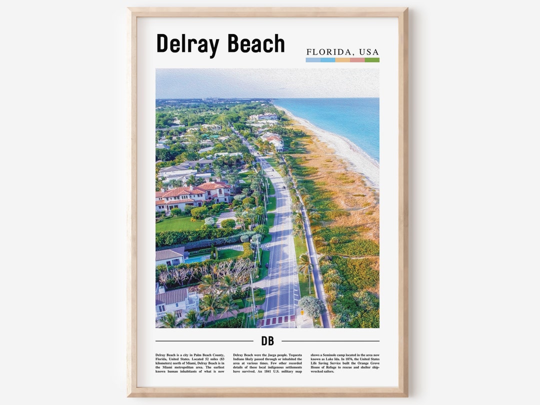 Delray Beach Print, Delray Beach Poster, Delray Beach Wall Art, Oil ...