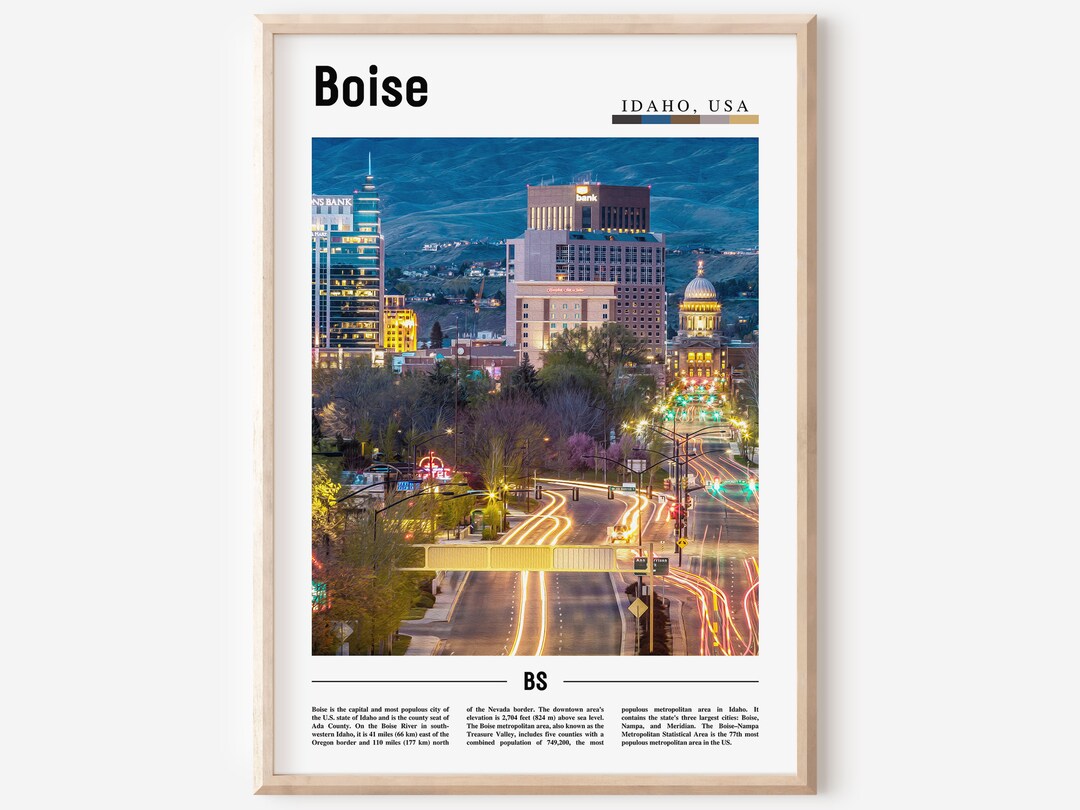 Boise Poster, Boise Print, Boise Wall Art, United States Photo, United ...