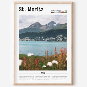 St Moritz Print, St Moritz Poster, St Moritz Wall Art, Oil Painting ...