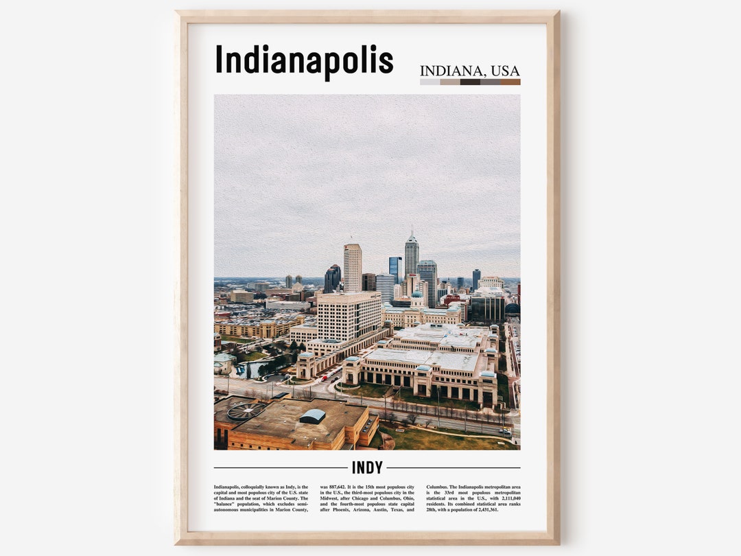 Indianapolis Poster, Indianapolis Print, Indianapolis Wall Art, United ...