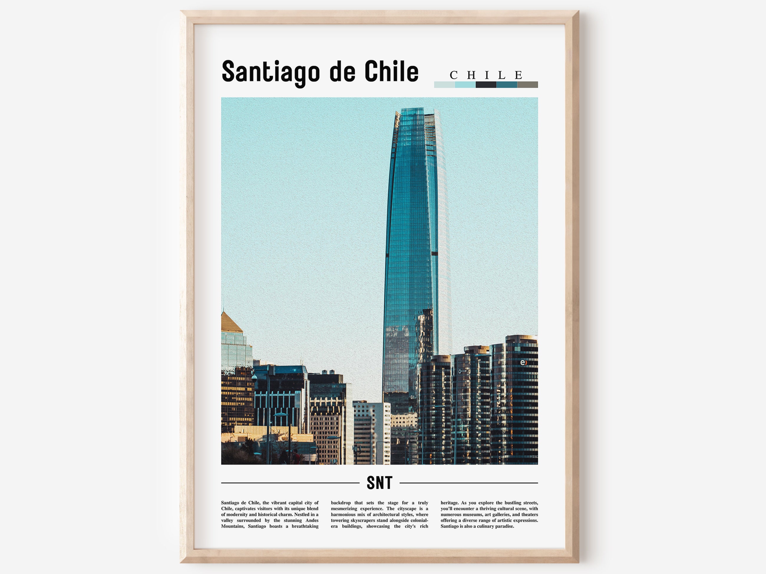 Santiago De Chile Poster, Santiago De Chile Print, Santiago De Chile ...