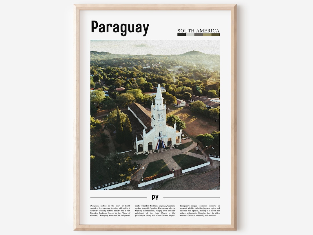 Paraguay Poster, Paraguay Print, Paraguay Wall Art, South America ...
