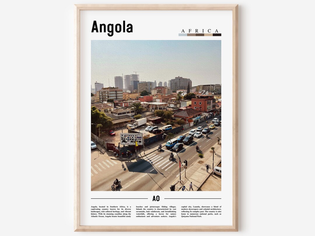 Angola Poster, Angola Print, Angola Wall Art, Minimal Travel Print ...