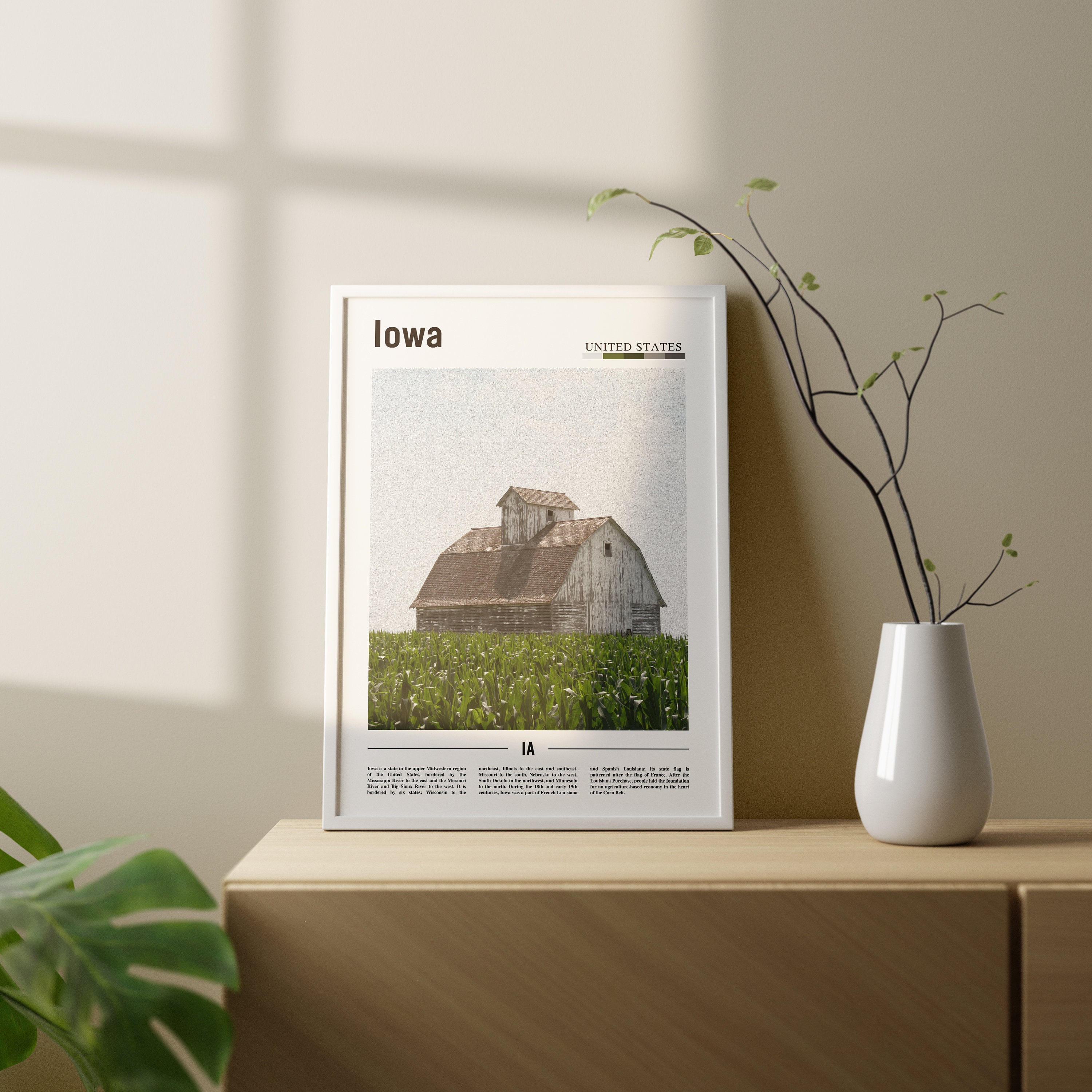 Iowa Poster, Iowa Print, Iowa Wall Art, United States Photo, United ...