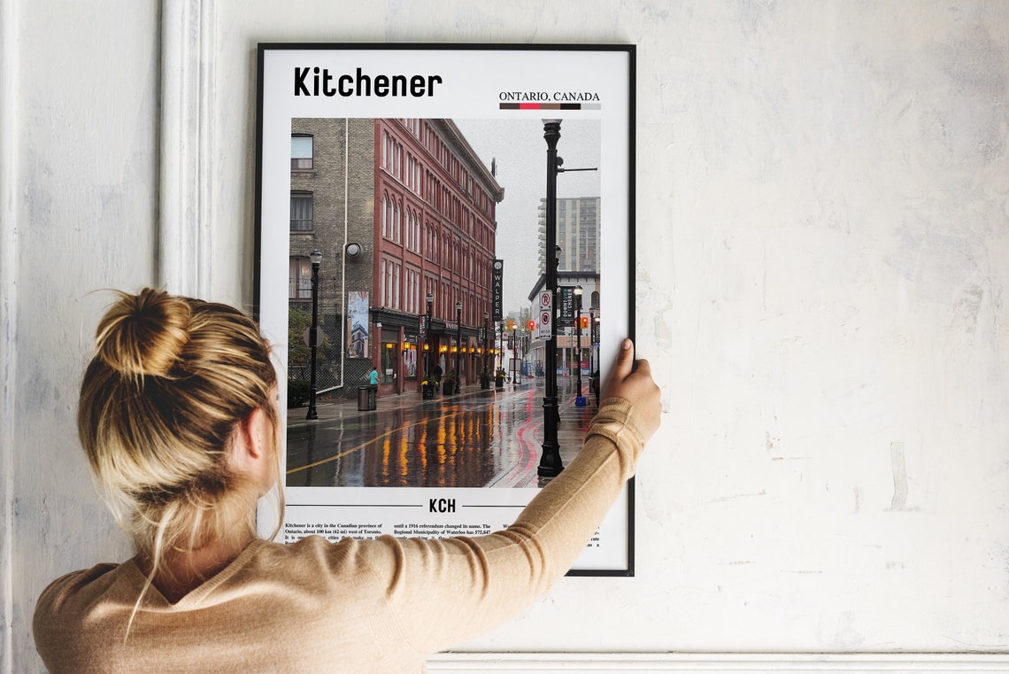 Kitchener Print, Kitchener Poster, Kitchener Wall Art, Minimal Travel ...