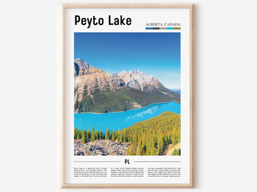 Peyto Lake Print, Peyto Lake Poster, Peyto Lake Wall Art, Oil Painting ...