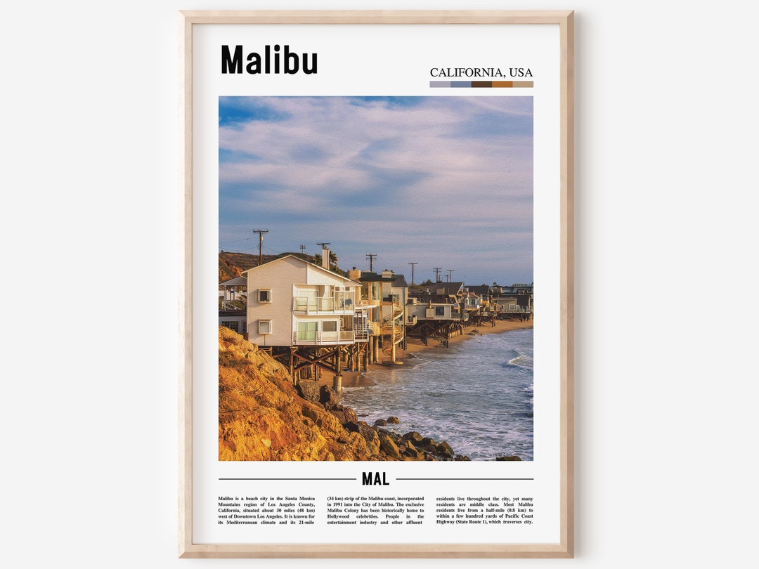 Malibu Print, Malibu Poster, Malibu Wall Art, Oil Painting Poster ...