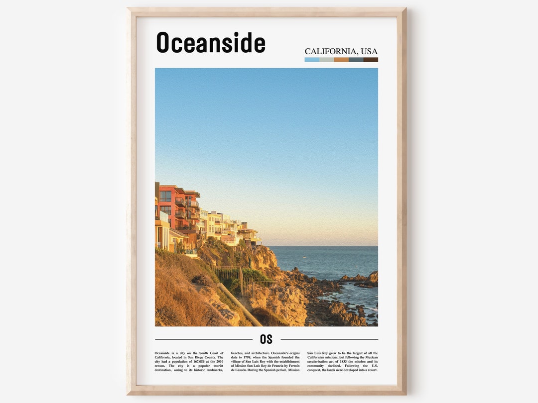 Oceanside Print, Oceanside Poster, Oceanside Wall Art, Oil Painting ...