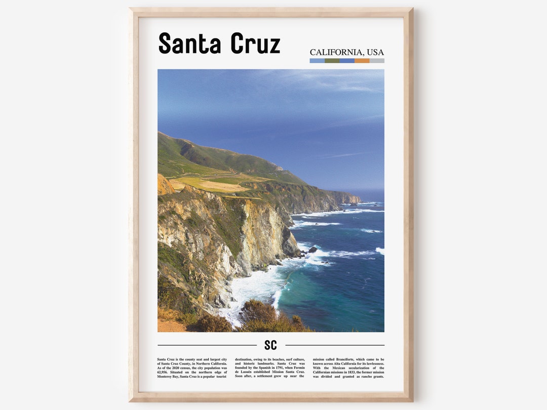 Santa Cruz Print, Santa Cruz Poster, Santa Cruz Wall Art, Oil Painting ...
