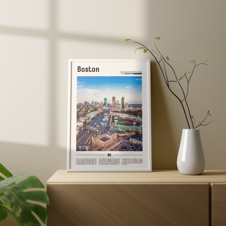 Boston Print Boston Poster Boston Wall Art Minimal Travel - Etsy