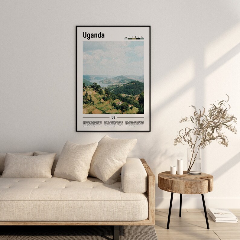 Uganda Poster, Uganda Print, Uganda Wall Art, Minimal Travel Print ...