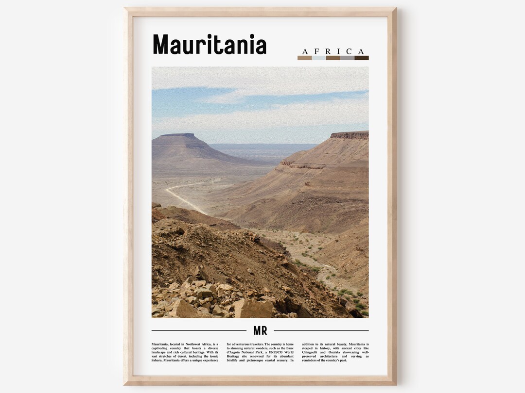 Mauritania Poster, Mauritania Print, Mauritania Wall Art, Minimal ...
