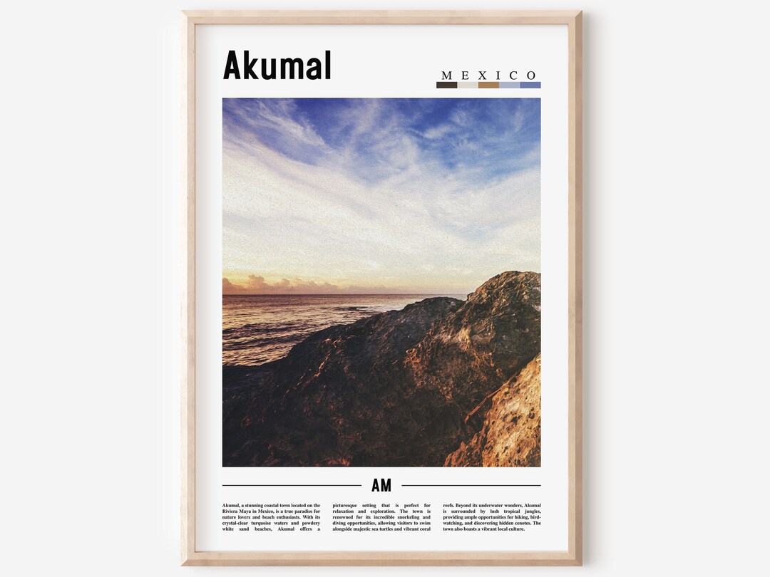 Akumal Poster, Akumal Print, Akumal Wall Art, Minimal Travel Print ...