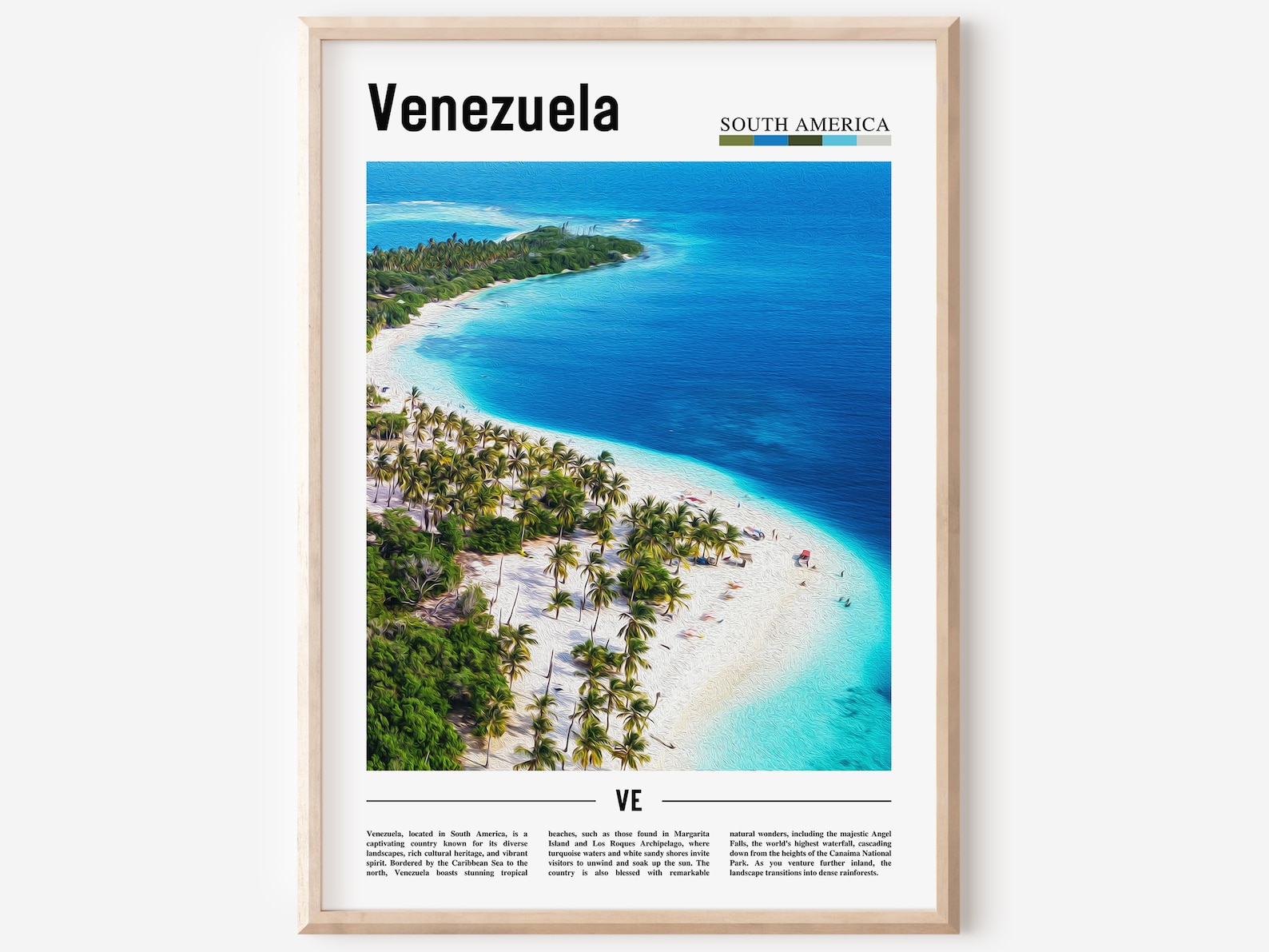 Venezuela Poster, Venezuela Print, Venezuela Wall Art, South America ...