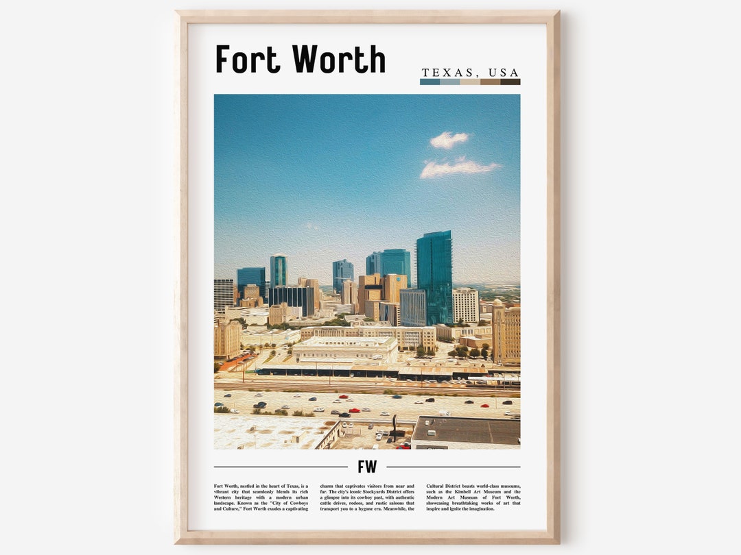 Fort Worth Poster, Fort Worth Print, Fort Worth Wall Art, United States ...