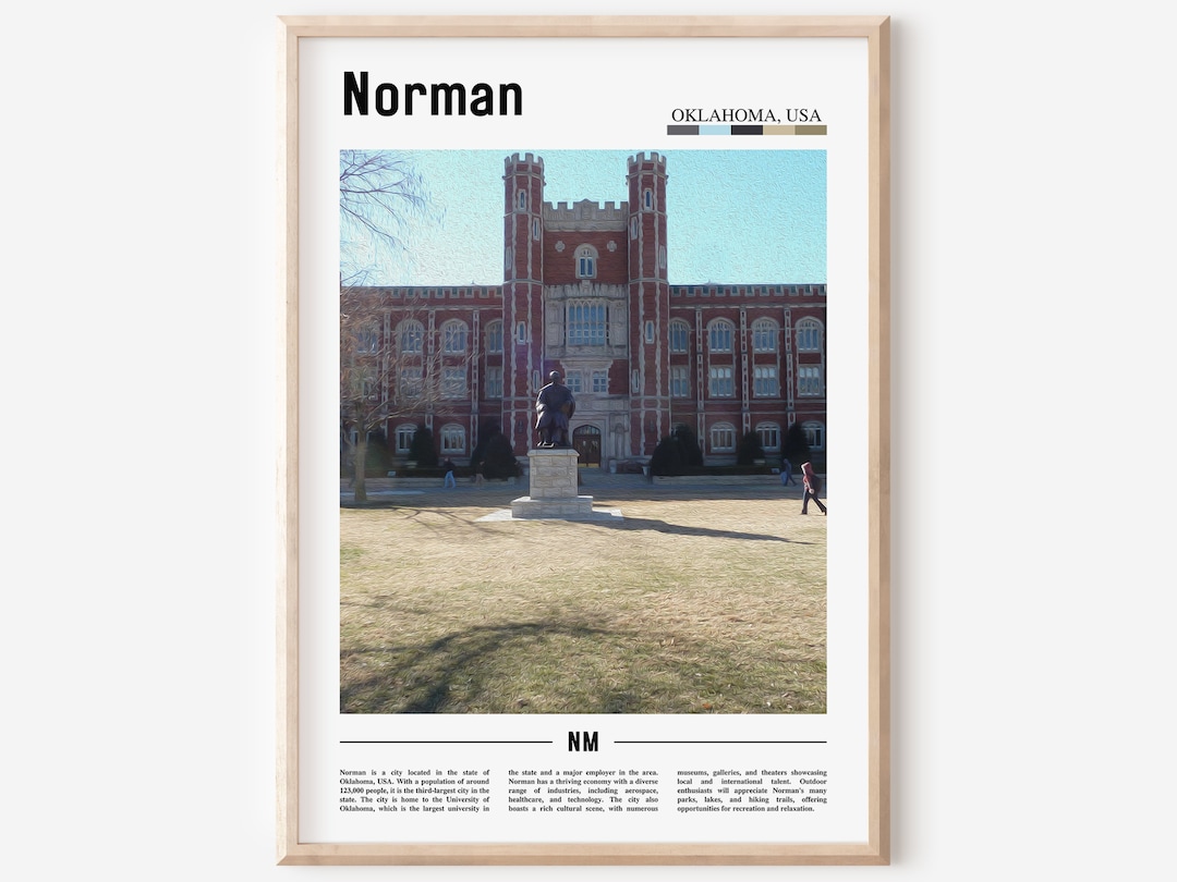 Norman Poster, Norman Print, Norman Wall Art, United States Photo ...
