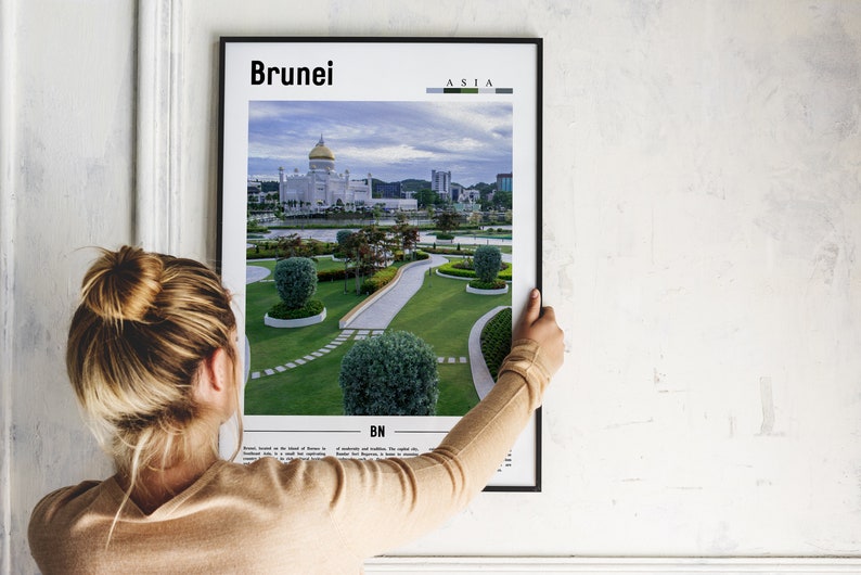 Brunei Poster, Brunei Print, Brunei Wall Art, Asia Print, Asia Poster ...