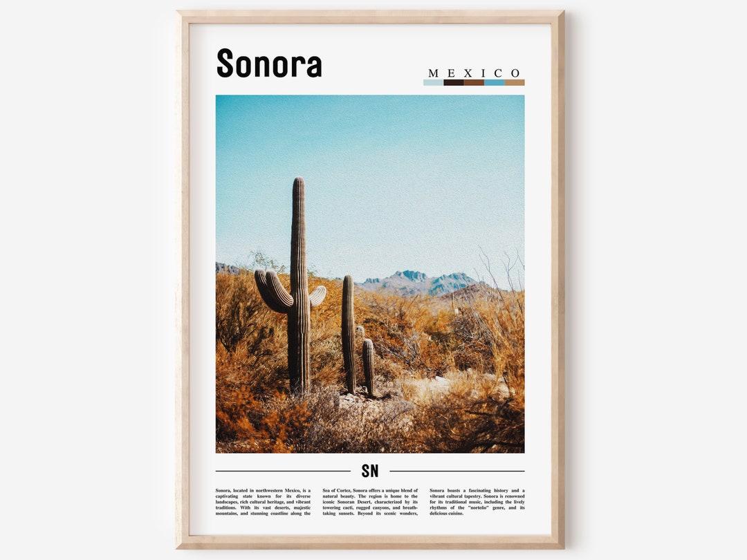 Sonora Poster, Sonora Print, Sonora Wall Art, Minimal Travel Print ...