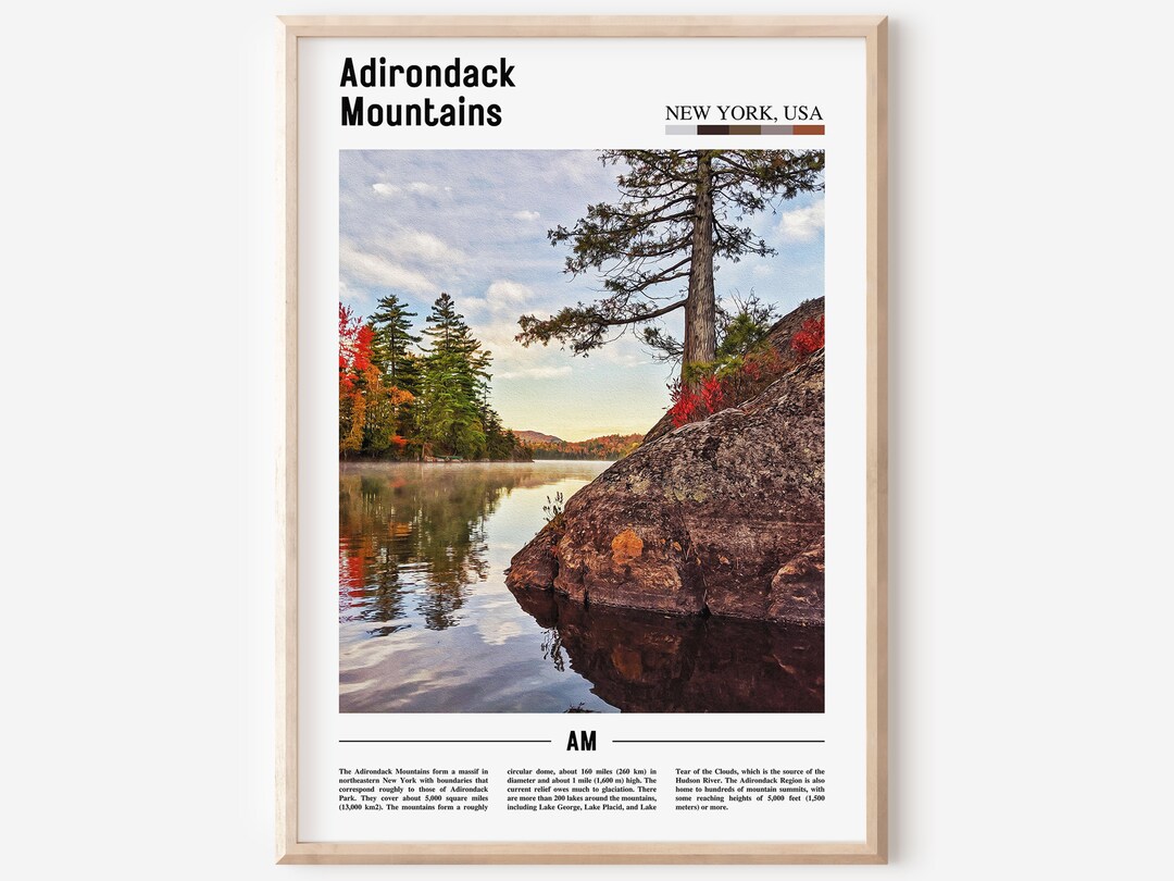 Adirondack Mountains Poster, Adirondack Mountains Print, Adirondack ...