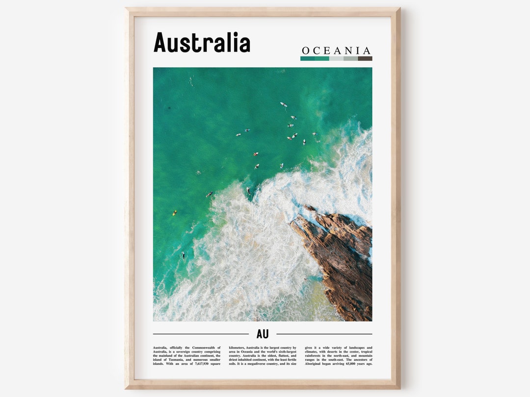 Australia Poster, Australia Print, Australia Wall Art, Minimal Travel ...