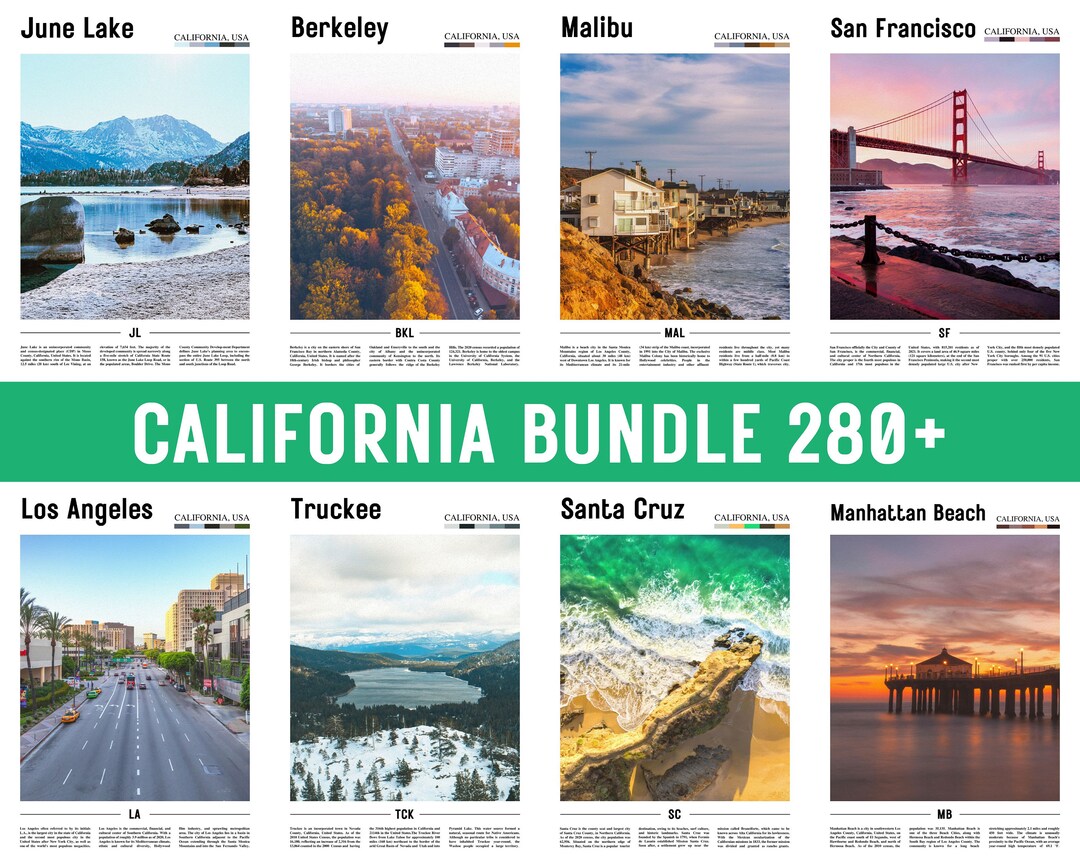 280+ California Bundle Travel Print, California Poster, California Wall ...