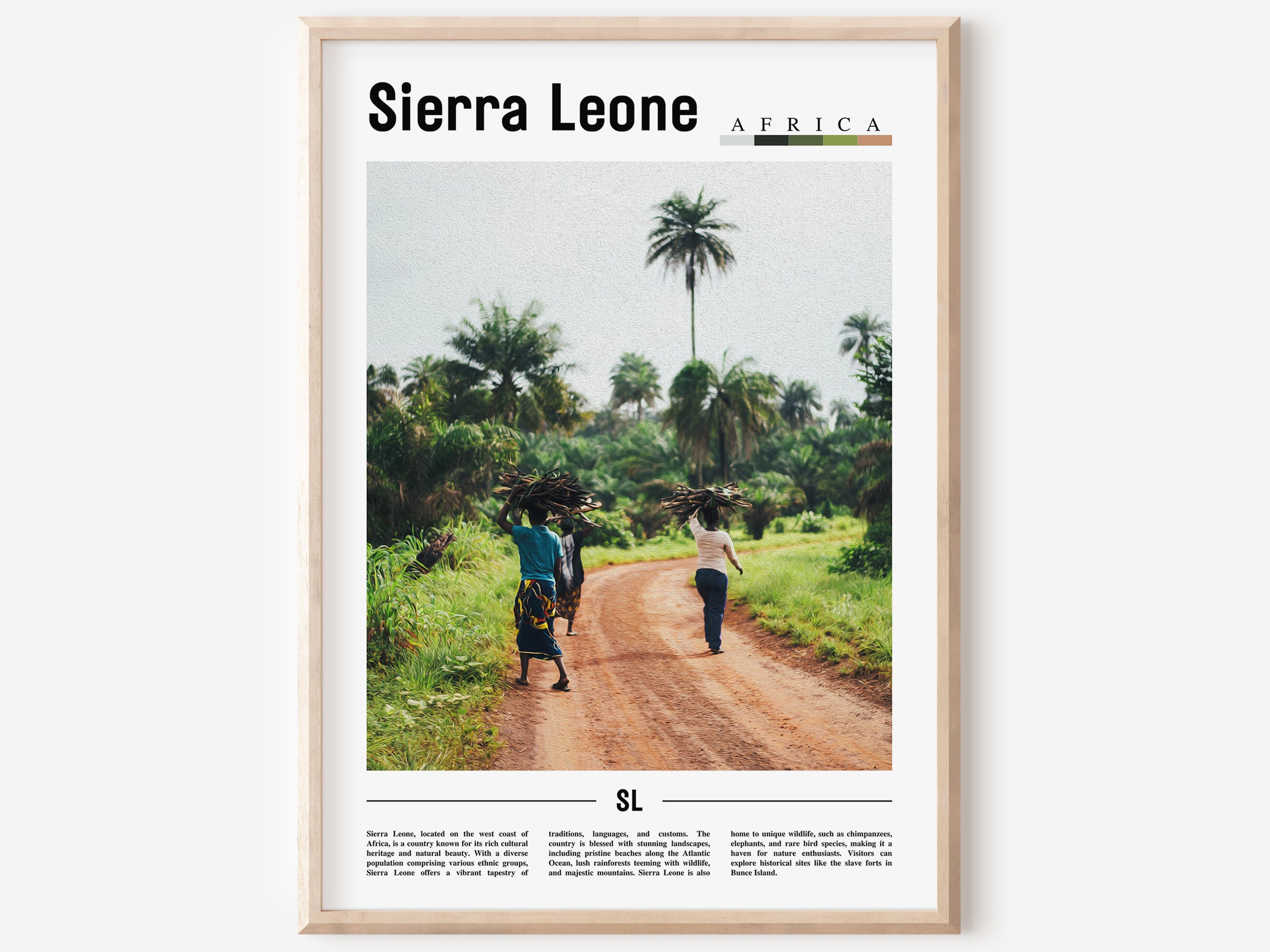 Sierra Leone Poster, Sierra Leone Print, Sierra Leone Wall Art, Minimal ...