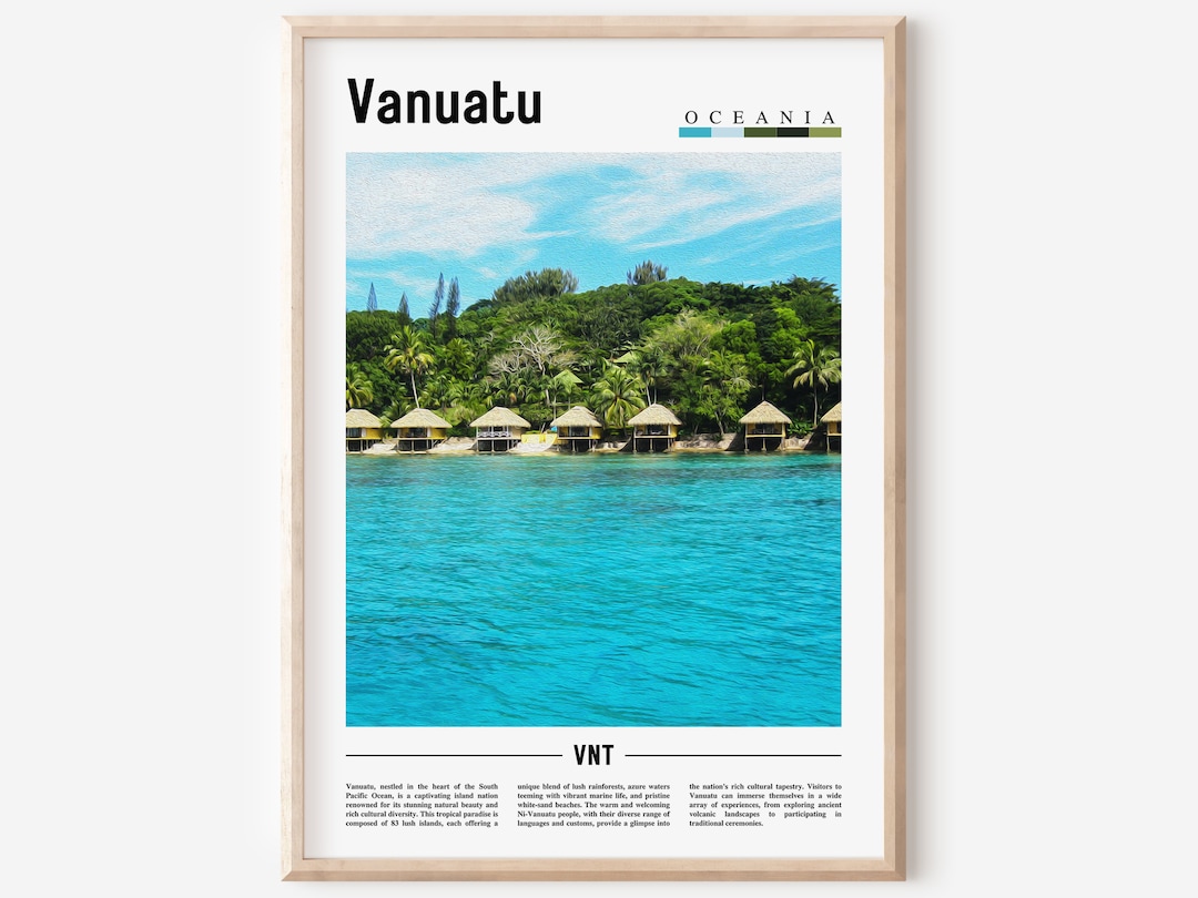 Vanuatu Poster, Vanuatu Print, Vanuatu Wall Art, Minimal Travel Print ...