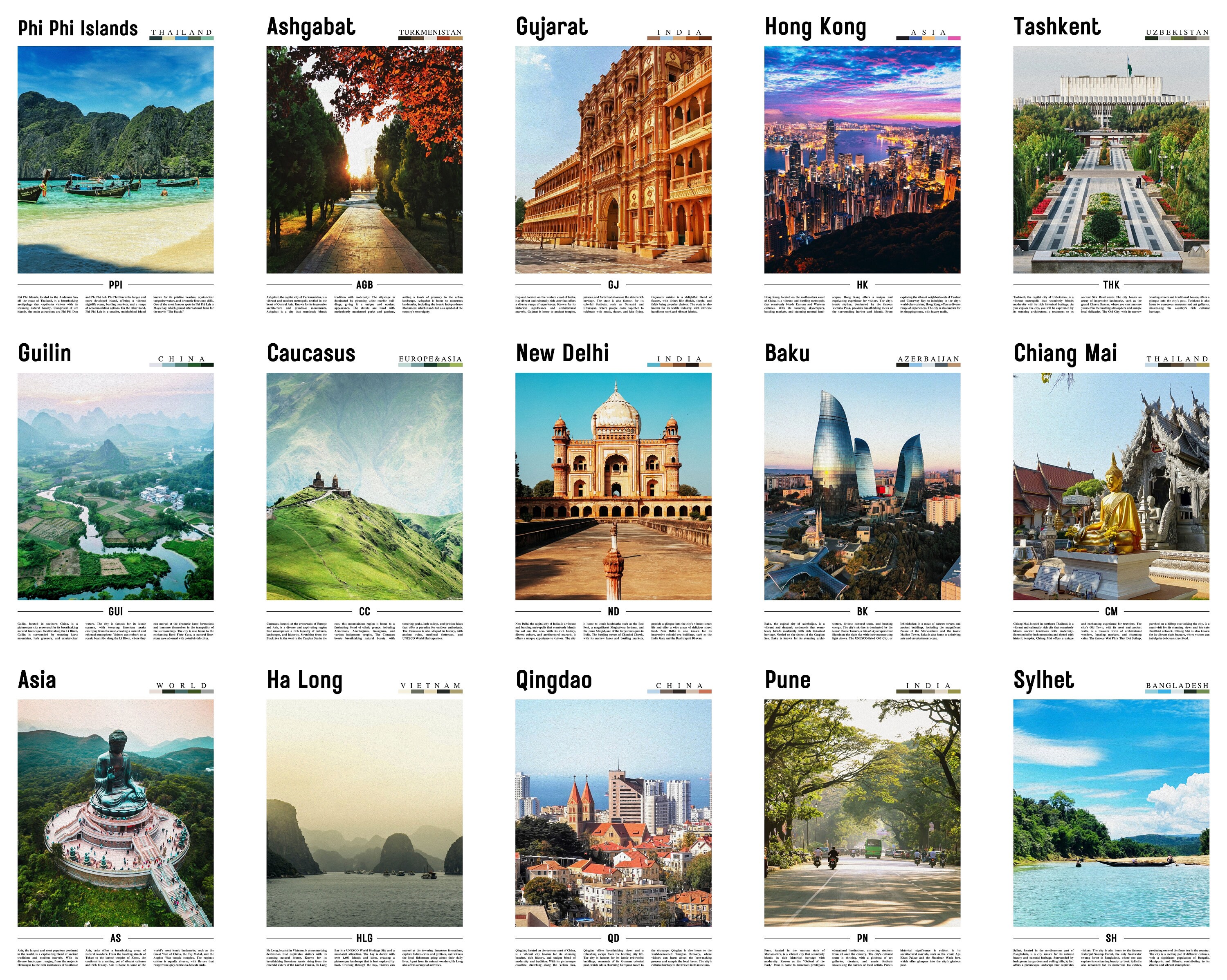 180+ Asia Bundle Travel Print, Asia Poster, Asia Wall Art, Minimal City ...