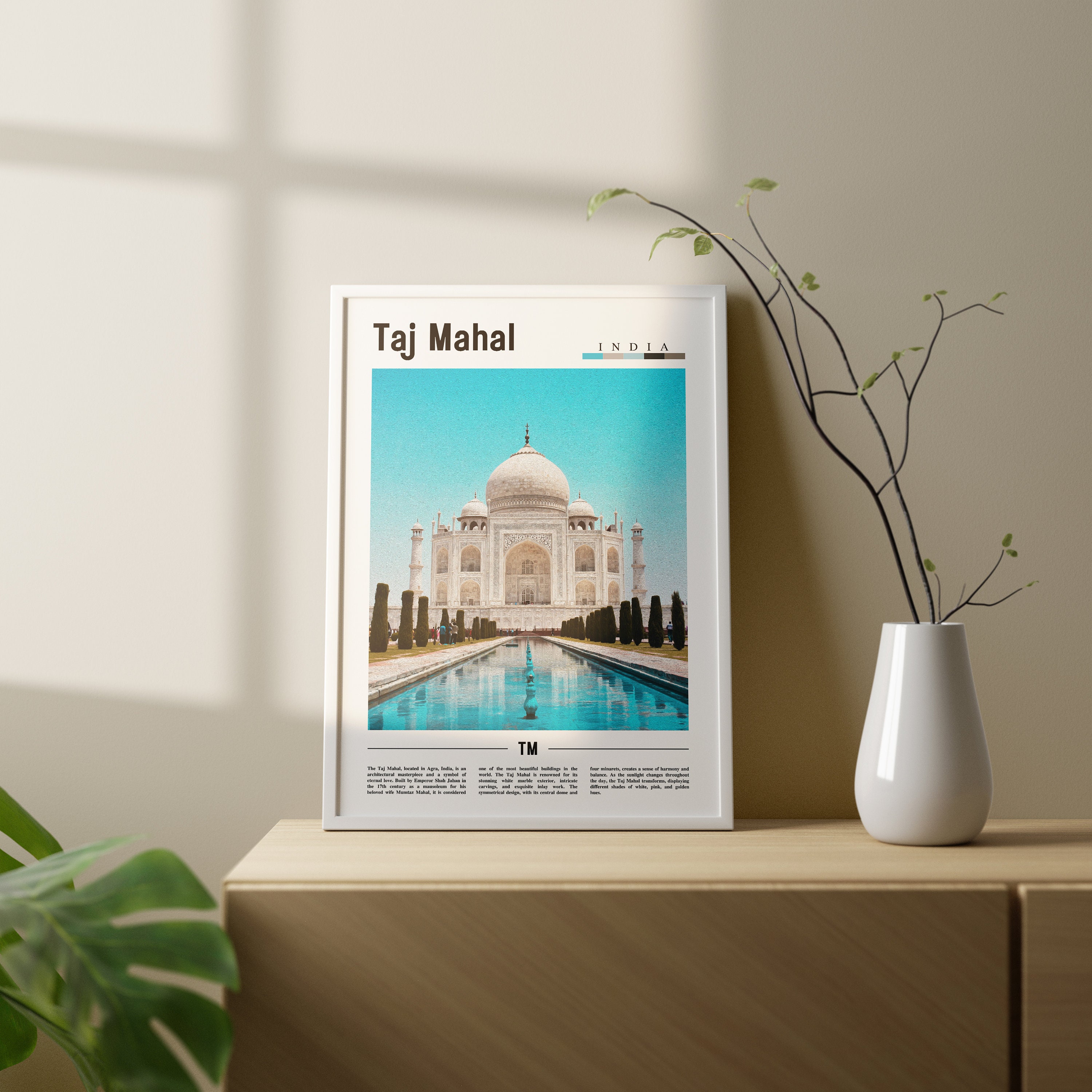 Taj Mahal Poster Taj Mahal Print Taj Mahal Wall Art Asia - Etsy