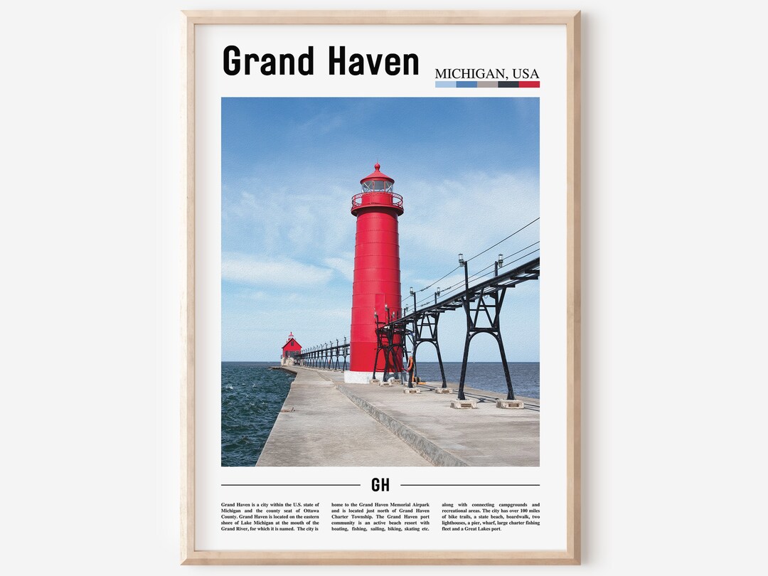 Grand Haven Print, Grand Haven Poster, Grand Haven Wall Art, Oil ...