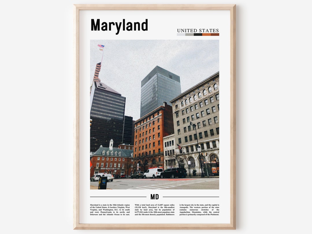 Maryland Poster, Maryland Print, Maryland Wall Art, United States Photo ...