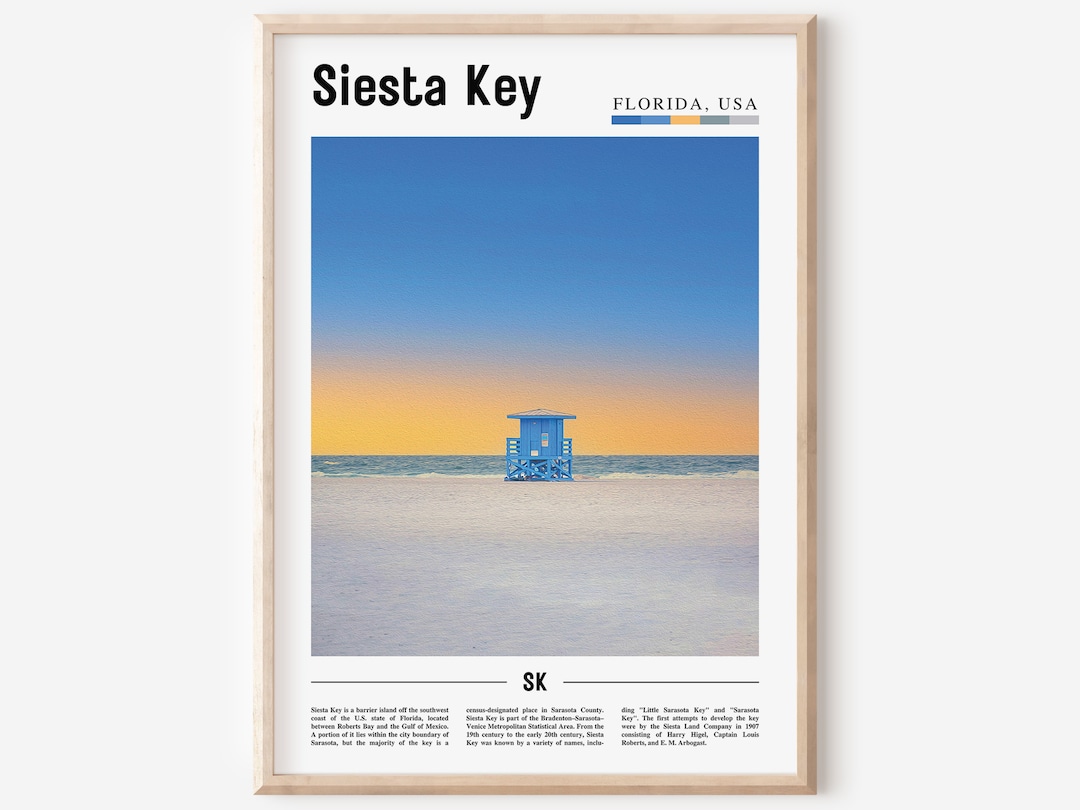 Siesta Key Print, Siesta Key Poster, Siesta Key Wall Art, Oil Painting ...