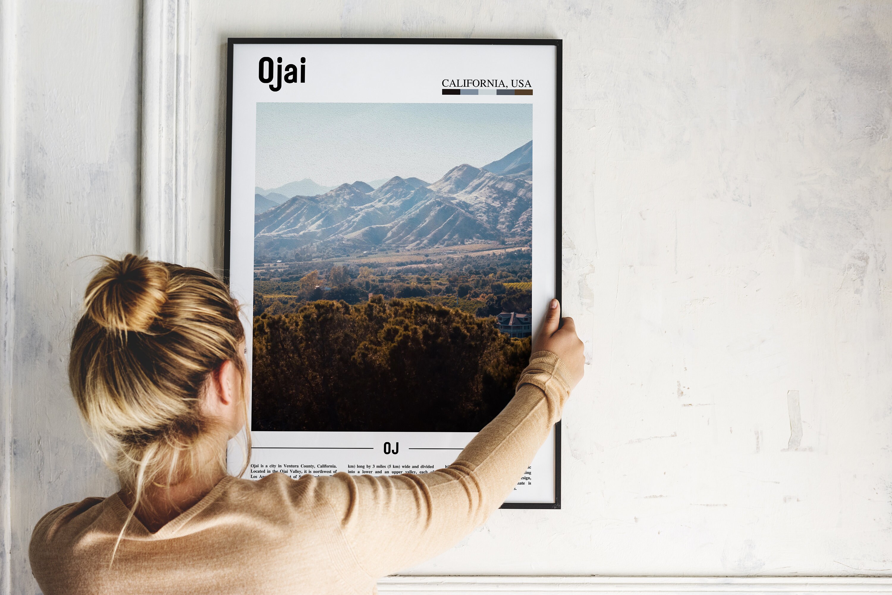 Ojai Print, Ojai Poster, Ojai Wall Art, Minimal Travel Print, Minimal City Poster,travel ...